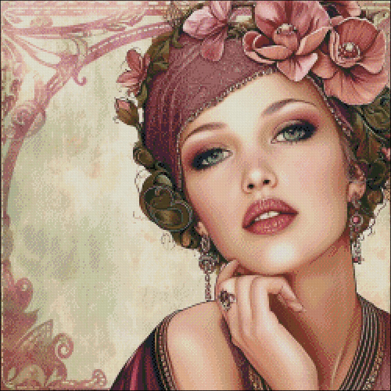 Art Deco Lady 43 Counted Cross Stitch Patterns Printable Chart PDF ...