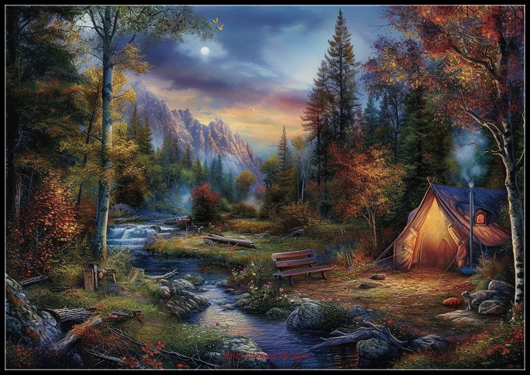 Camping in the Woods 3 - Counted Cross Stitch Patterns - Printable ...