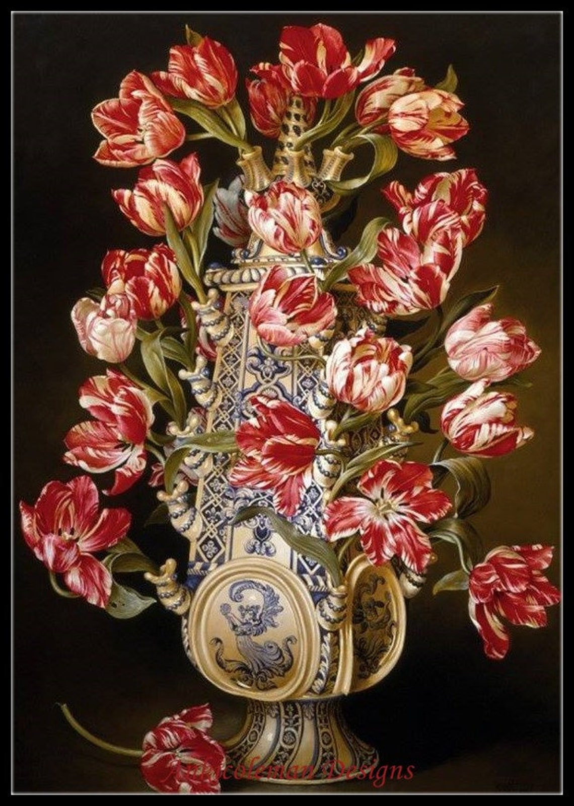 Dutch Tulip Vase - Counted Cross Stitch Patterns - Printable Chart PDF ...