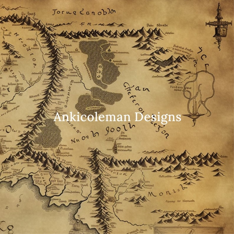 Middle Earth Map Printable Wall Art, House Decor, Fine Art Print ...