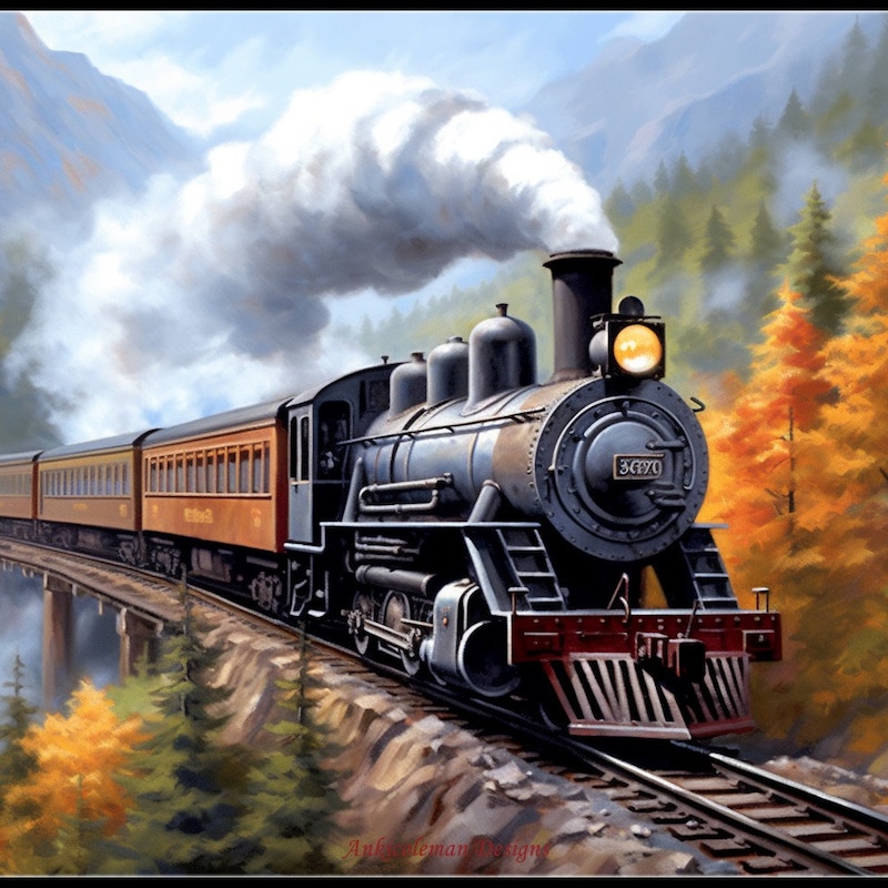 Cross Stitch Train - Etsy