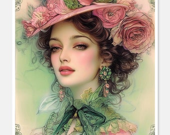 Lady Profile Portrait - Cross Stitch Patterns - Printable Chart PDF ...