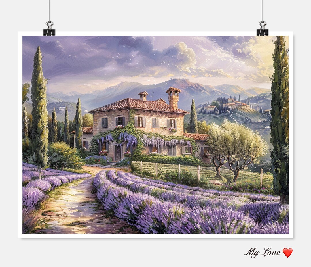 Tuscany Lavender 1 - Counted Cross Stitch Patterns - Printable Chart ...