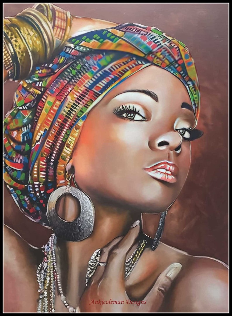 African Woman Portrait 3 Counted Cross Stitch Patterns Printable Chart ...