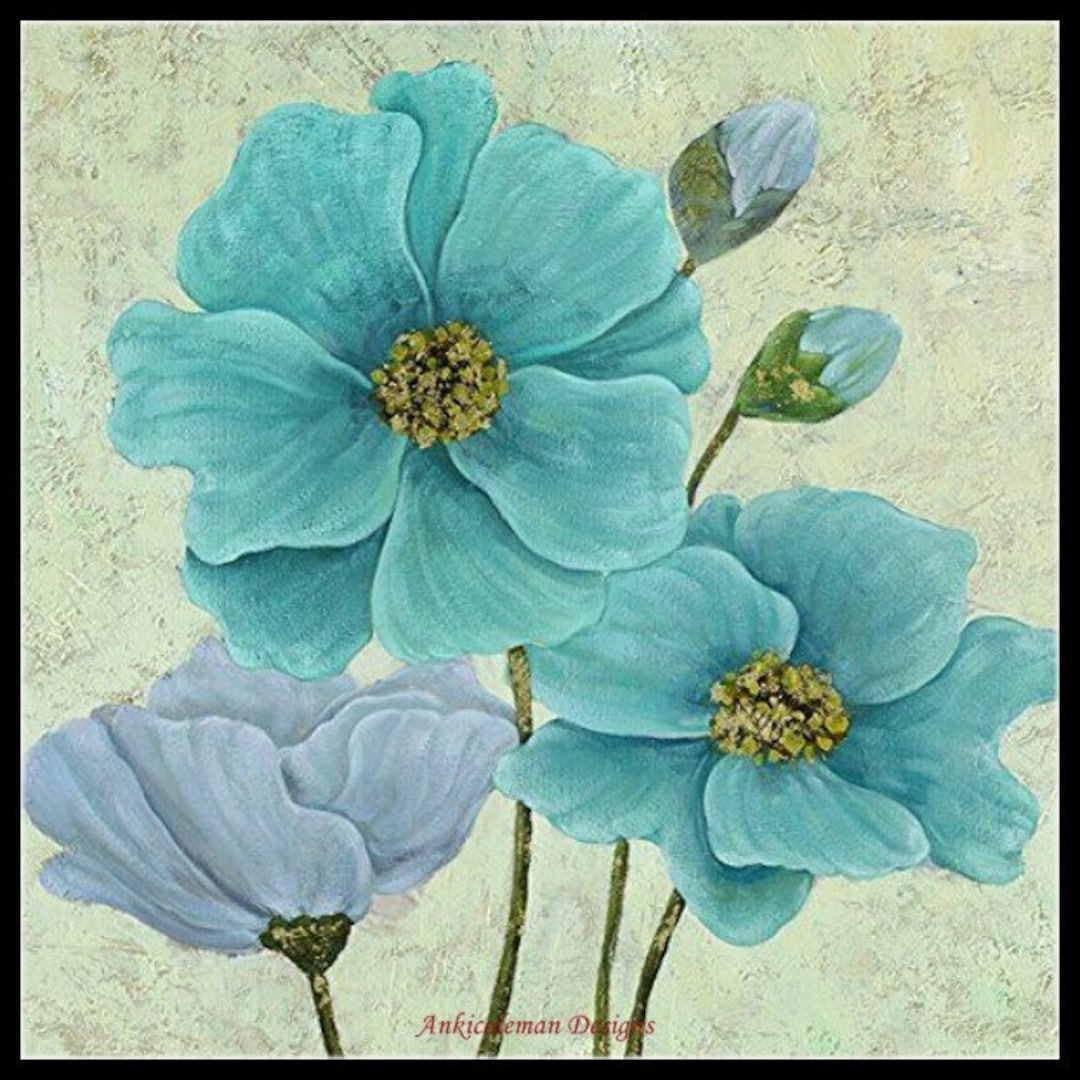 Blooming Blue - Counted Cross Stitch Patterns - Printable Chart PDF ...