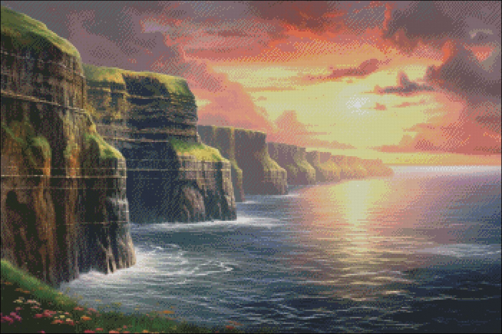 Cliffs of Moher - Counted Cross Stitch Patterns - Printable Chart PDF ...