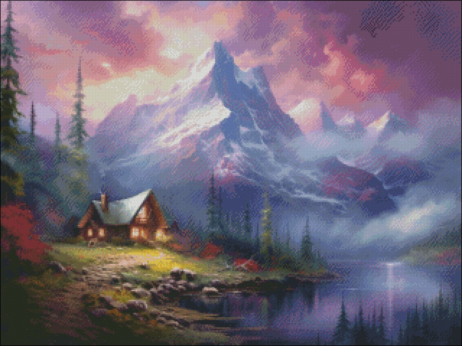 Mountain Cabin 5 Counted Cross Stitch Patterns Printable Chart PDF ...