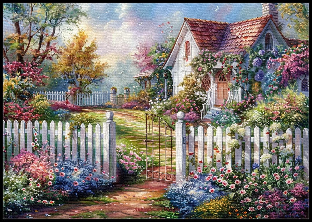 White Picket Fence - Counted Cross Stitch Patterns - Printable Chart ...