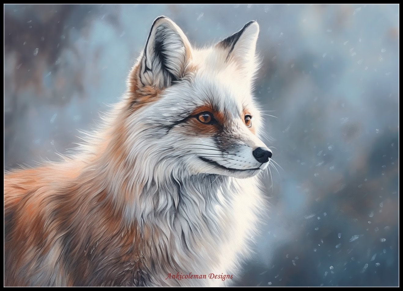 Snow Fox - Counted Cross Stitch Patterns - Printable Chart PDF Format ...