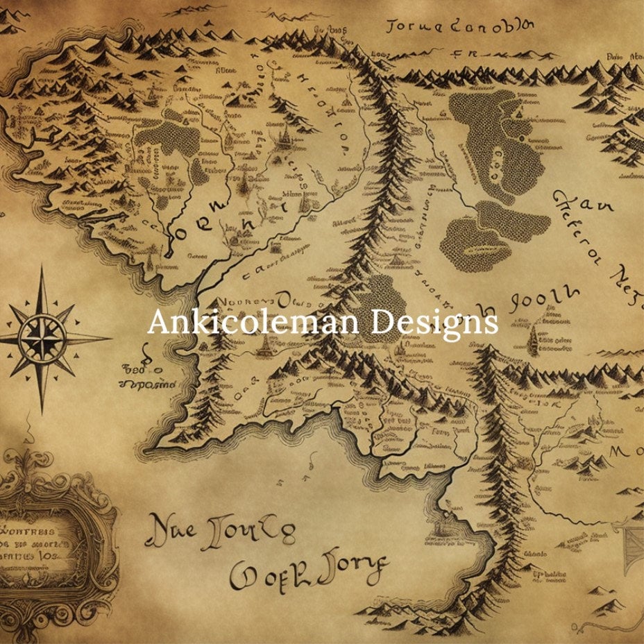 Middle Earth Map Printable Wall Art, House Decor, Fine Art Print ...