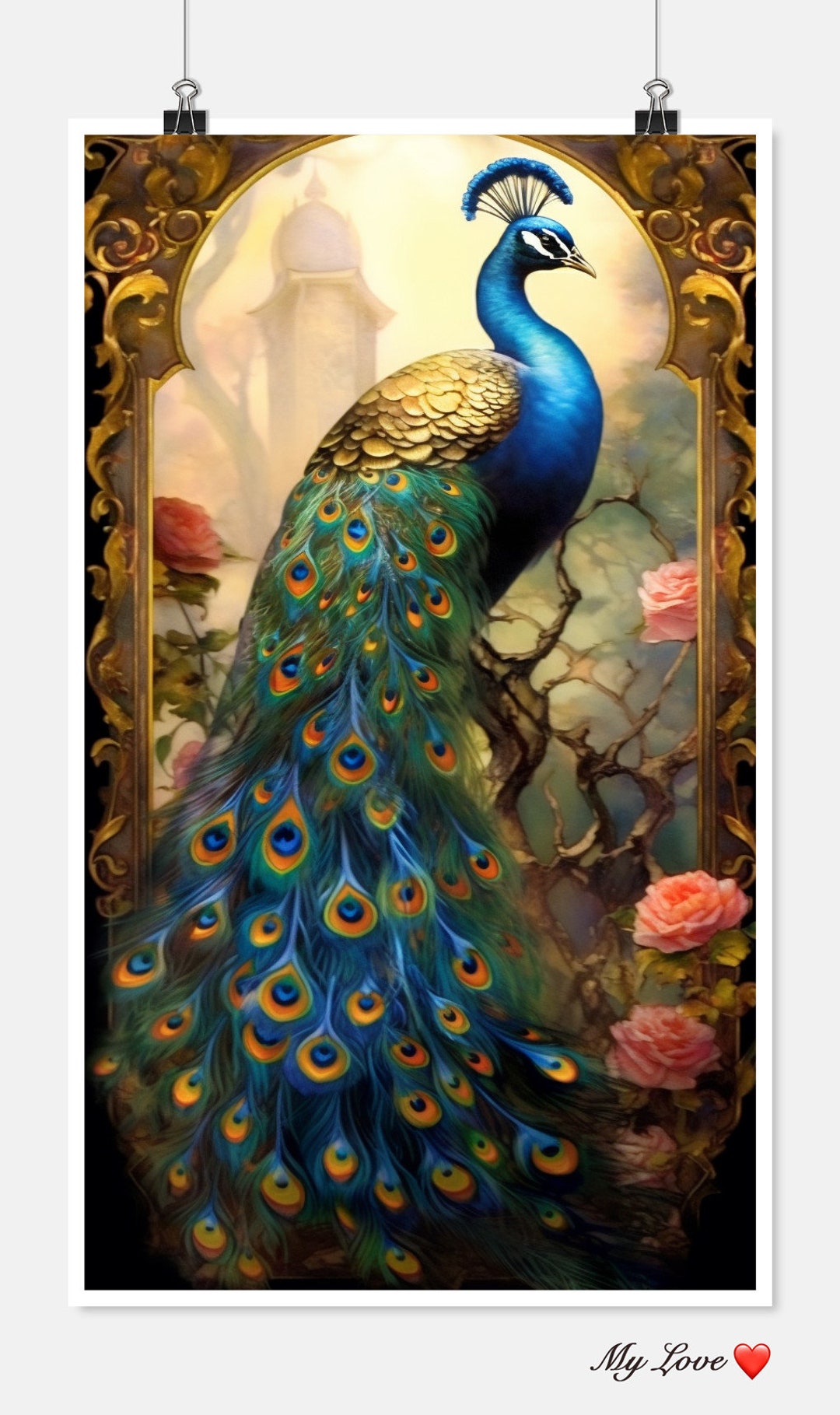 Victorian Peacock 2 - Counted Cross Stitch Patterns - Printable Chart ...