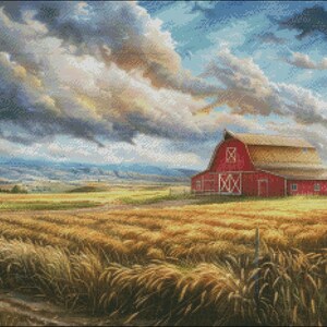 Wheat Field Barn 3 - Counted Cross Stitch Patterns - Printable Chart ...
