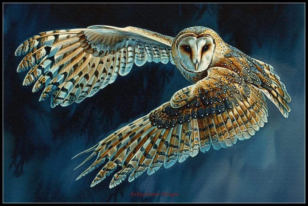 Barn Owl in Flight - Counted Cross Stitch Patterns - Printable Chart ...