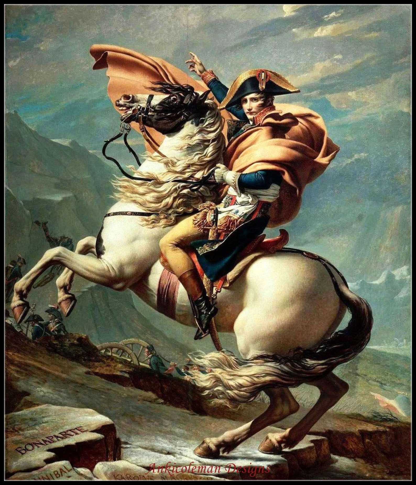 Napoleon Crossing the Alps Counted Cross Stitch Patterns Printable ...