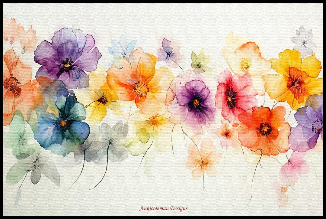 Watercolor Flowers - Counted Cross Stitch Patterns - Printable Chart ...