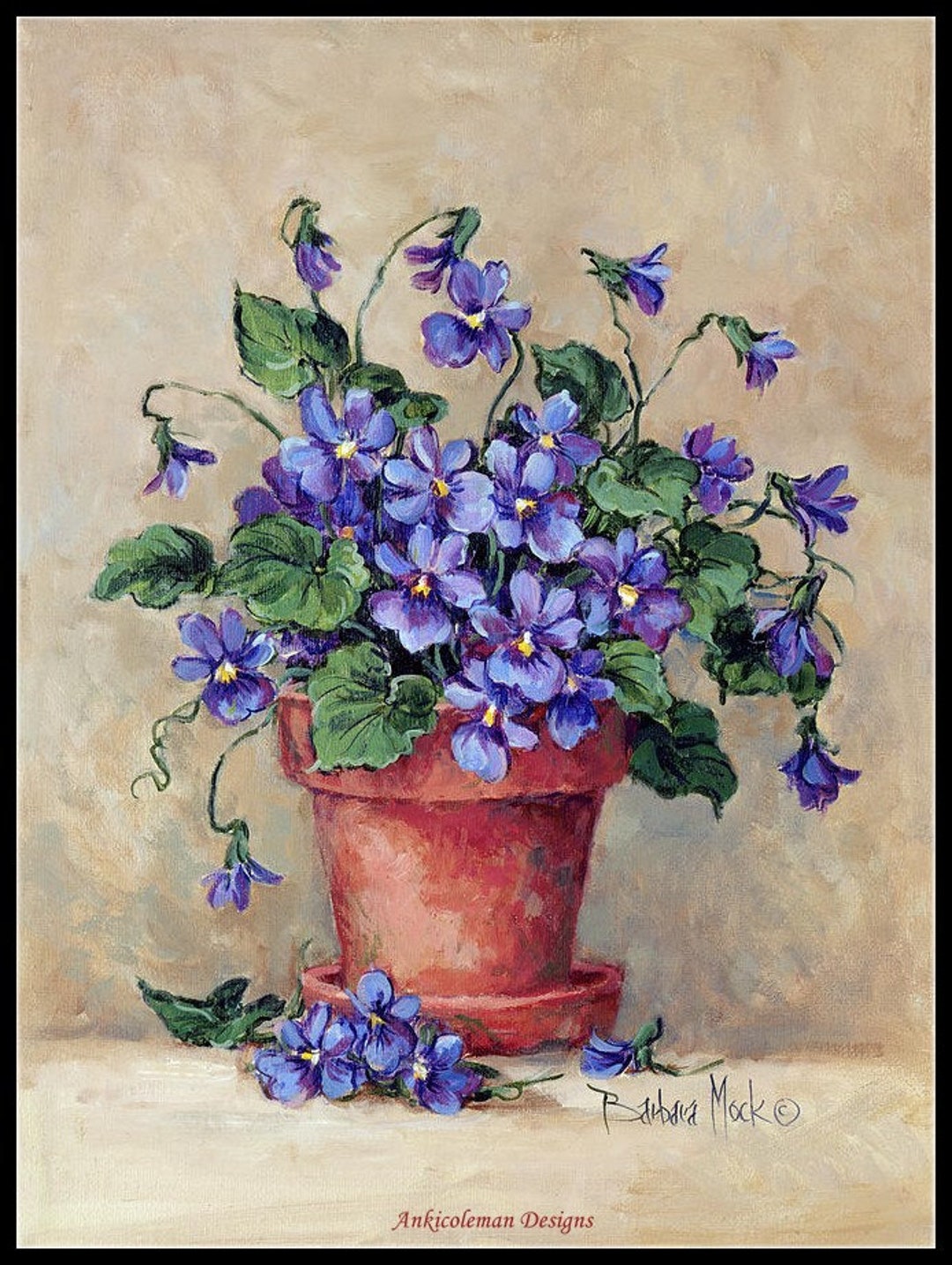 Viola Pot - Counted Cross Stitch Patterns - Printable Chart PDF Format ...