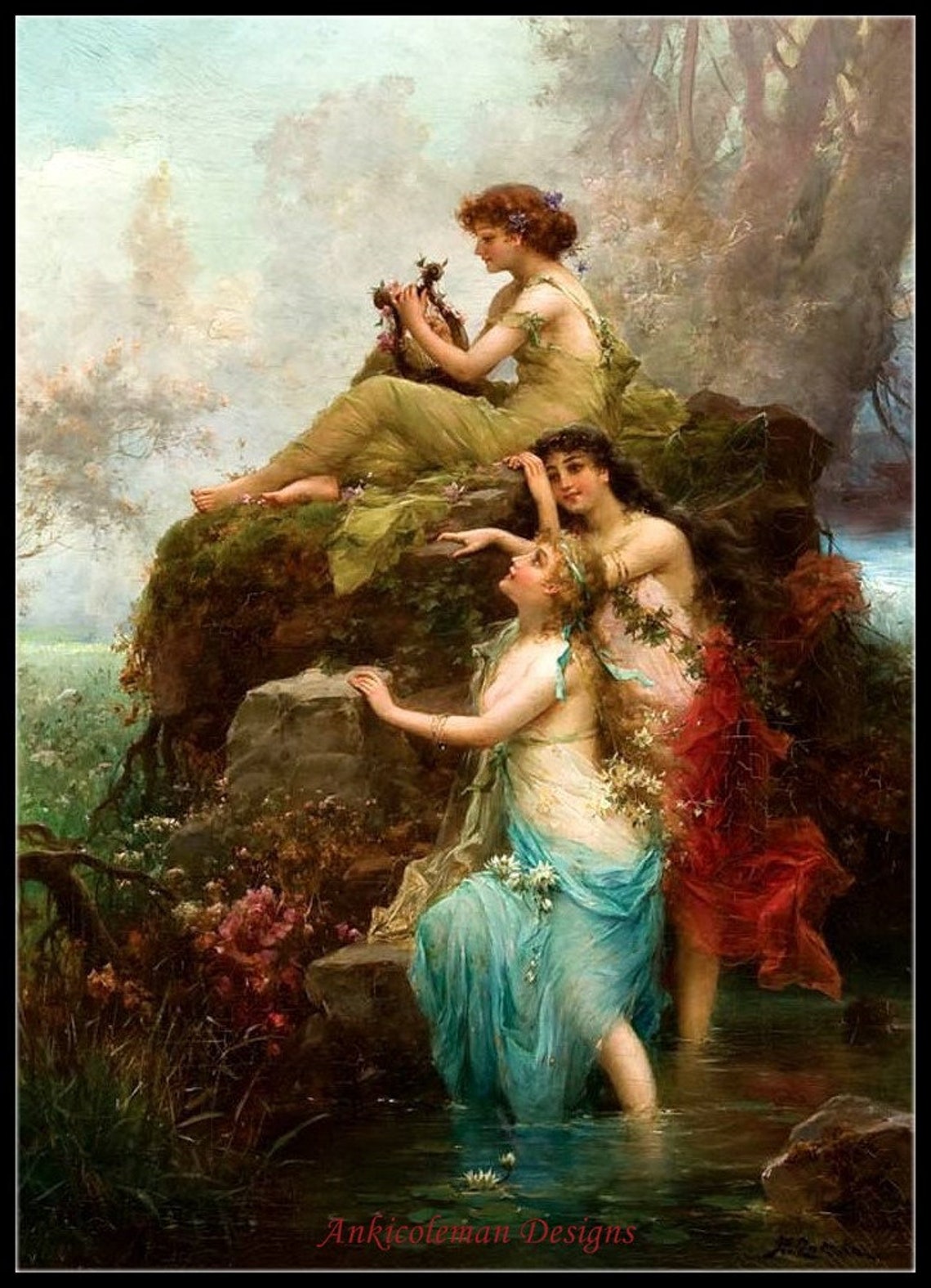 Mermaid and Nymph - Counted Cross Stitch Patterns - Printable Chart PDF ...