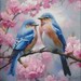 Two Blue Birds 1 - Counted Cross Stitch Patterns - Printable Chart PDF ...