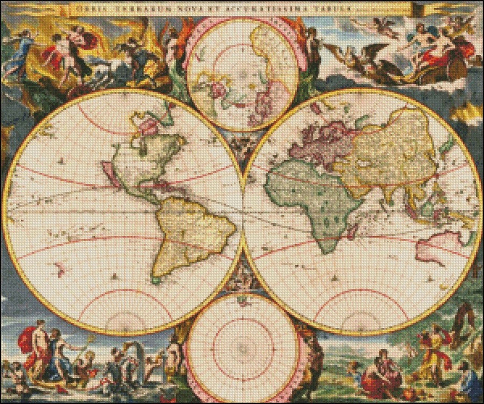 New World Map Counted Cross Stitch Patterns Printable - Etsy