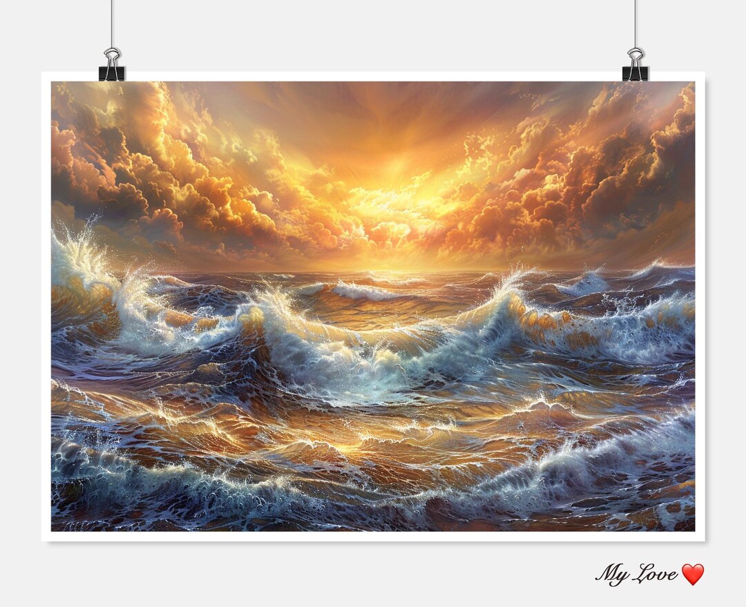Seascape Huge Waves - Counted Cross Stitch Patterns - Printable Chart ...
