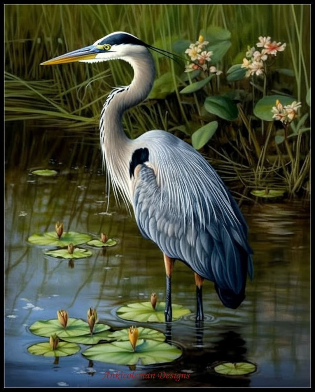 Great Blue Heron 4 - Counted Cross Stitch Patterns - Printable Chart ...