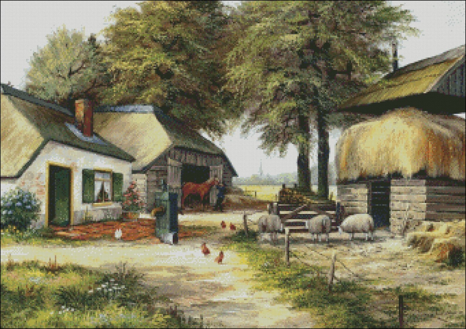 Farm House - Counted Cross Stitch Patterns - Printable Chart PDF Format ...