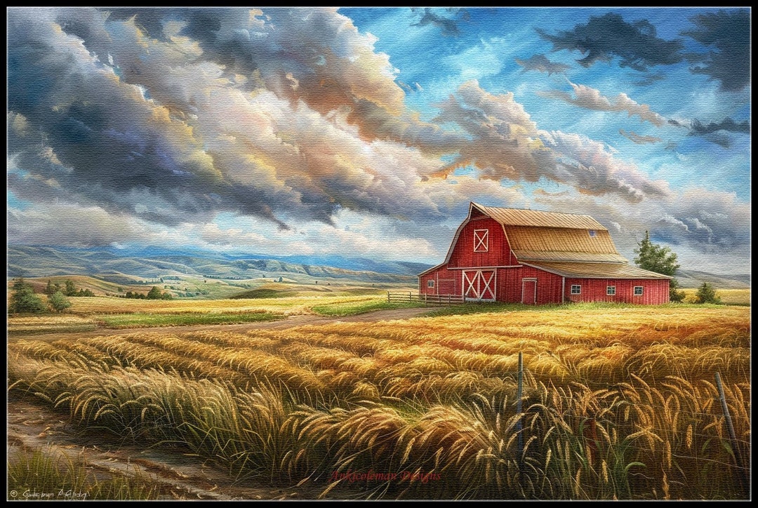 Wheat Field Barn 3 - Counted Cross Stitch Patterns - Printable Chart ...