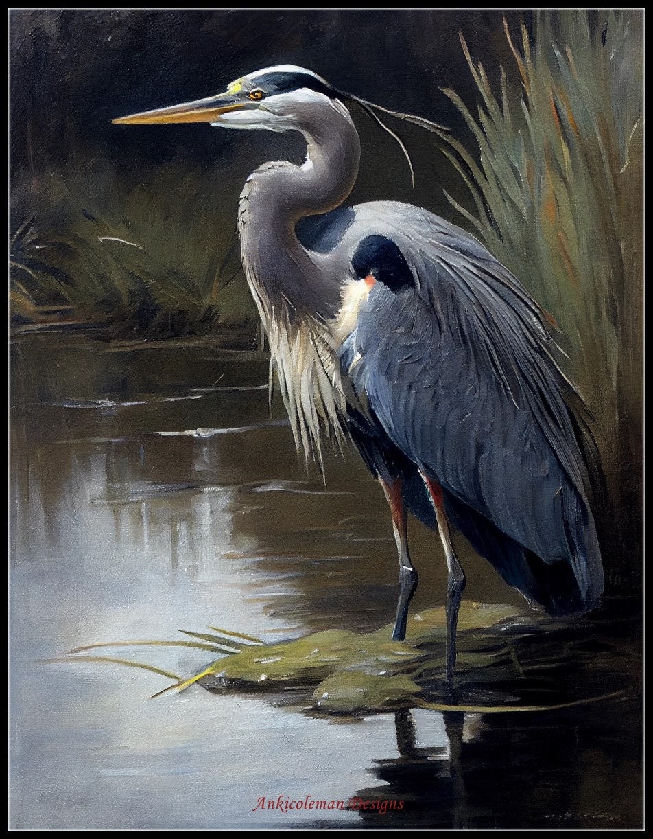Great Blue Heron by the Water 3 Counted Cross Stitch Patterns Printable ...