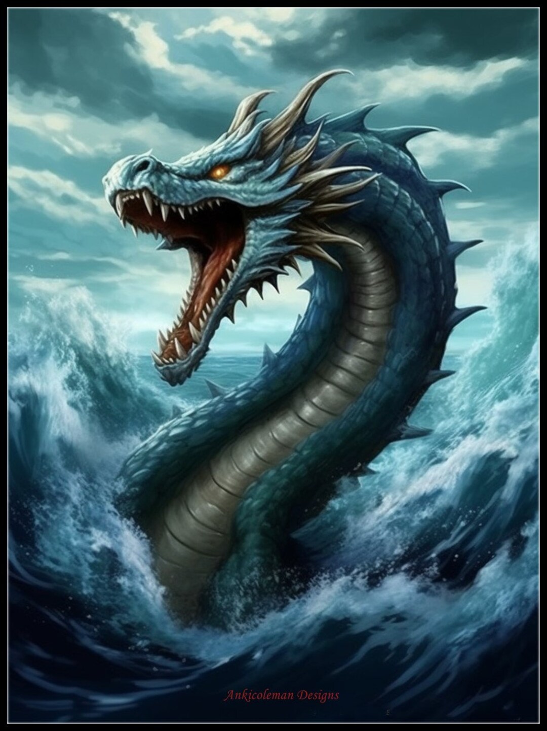 Dragon Breaching - Counted Cross Stitch Patterns - Printable Chart PDF ...