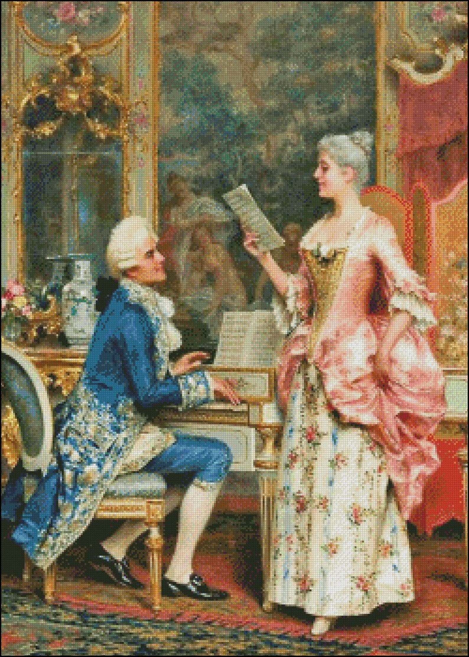 The Singing Lesson - Counted Cross Stitch Patterns - Printable Chart ...