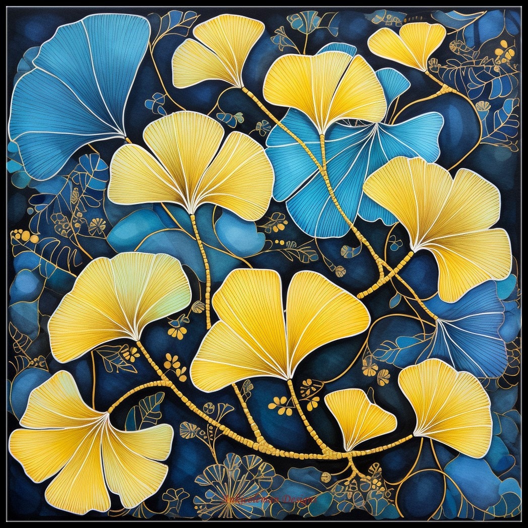 Ginkgo Leaves 1 - Counted Cross Stitch Patterns - Printable Chart PDF ...