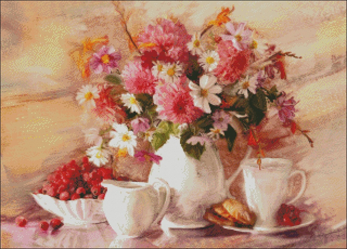 Spring Flowers 1 Counted Cross Stitch Patterns Printable - Etsy