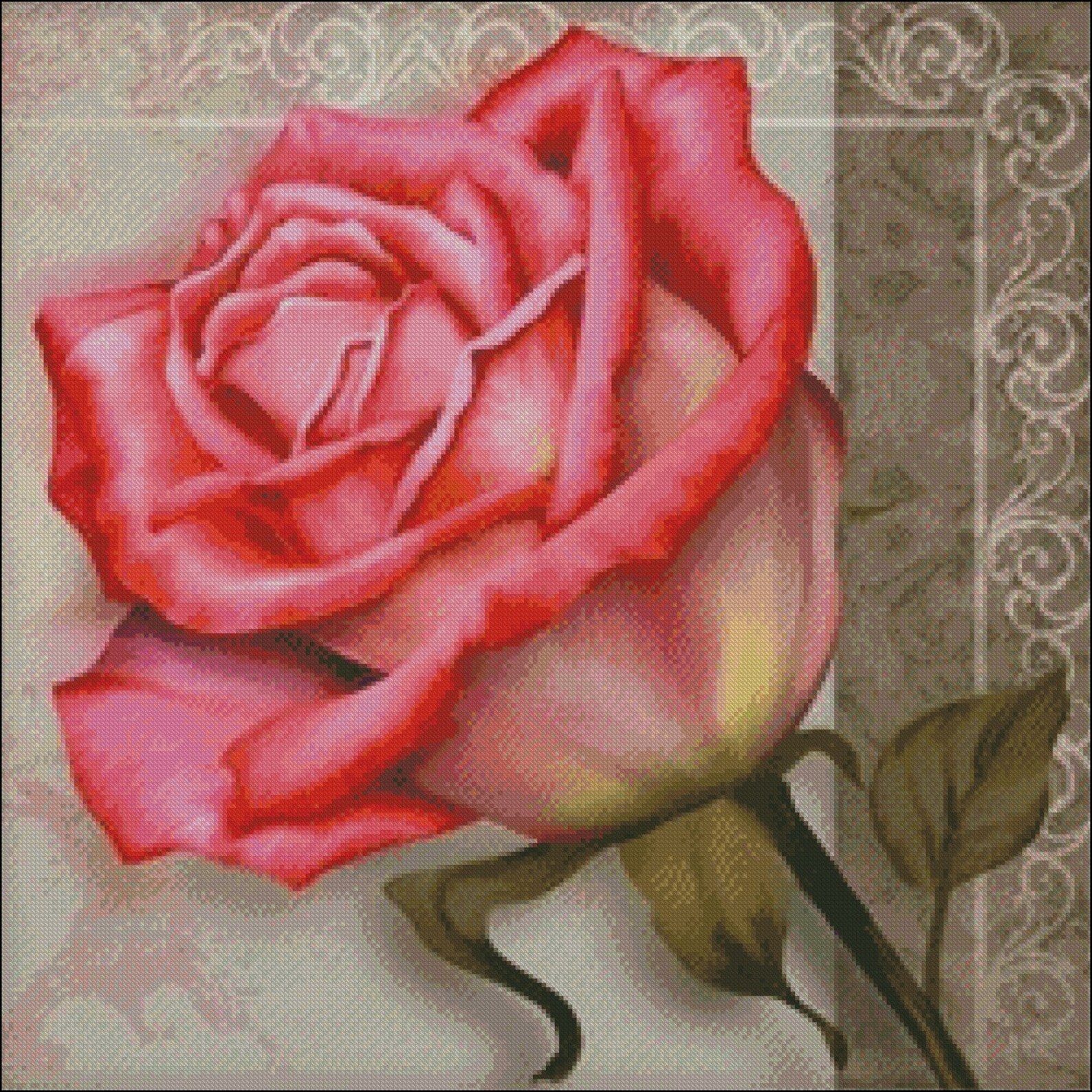Rose 6 Counted Cross Stitch Patterns Printable Chart PDF - Etsy
