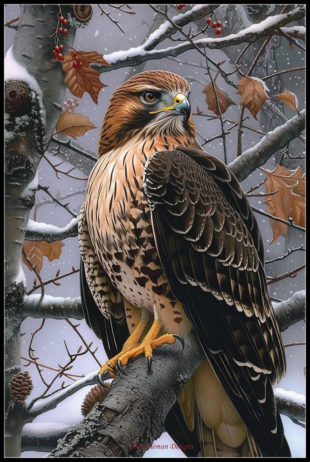 Lady Hawk 2 - Counted Cross Stitch Patterns - Printable Chart PDF ...