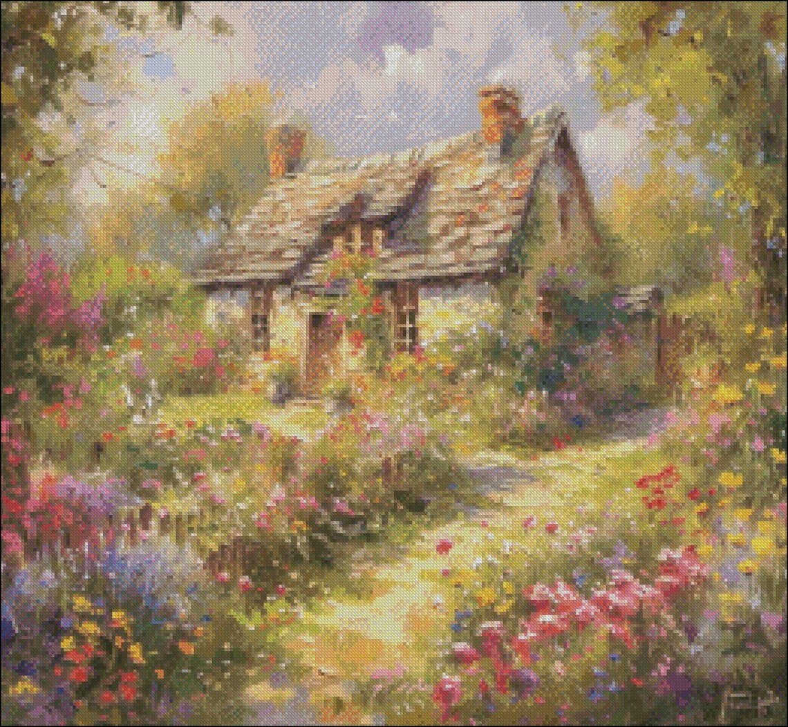 A Beautiful Cottage Counted Cross Stitch Patterns Printable Chart PDF ...