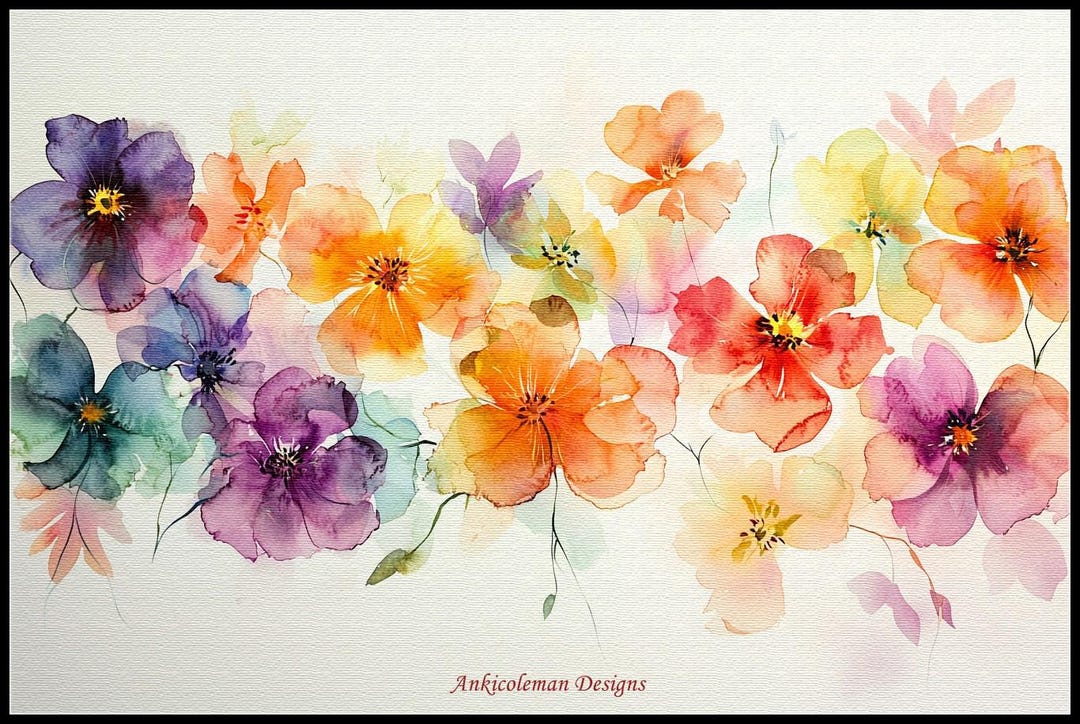 Watercolor Flowers 2 - Counted Cross Stitch Patterns - Printable Chart ...
