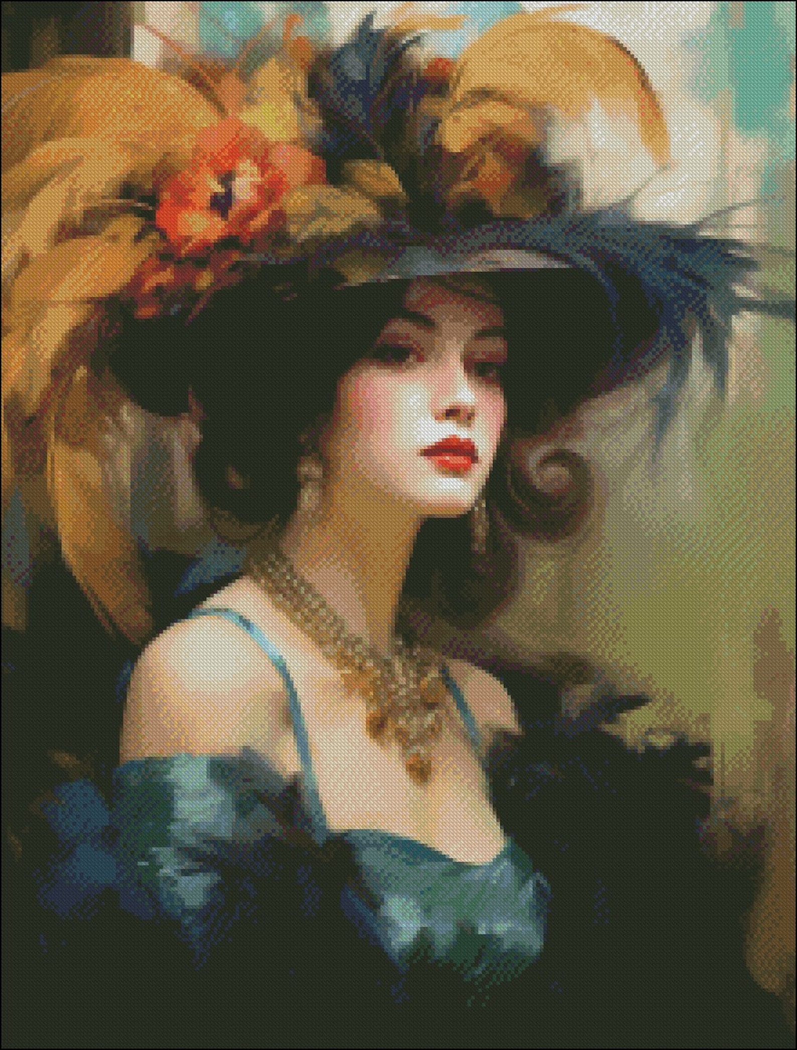 Elegant Lady Counted Cross Stitch Patterns Printable Chart PDF Format ...