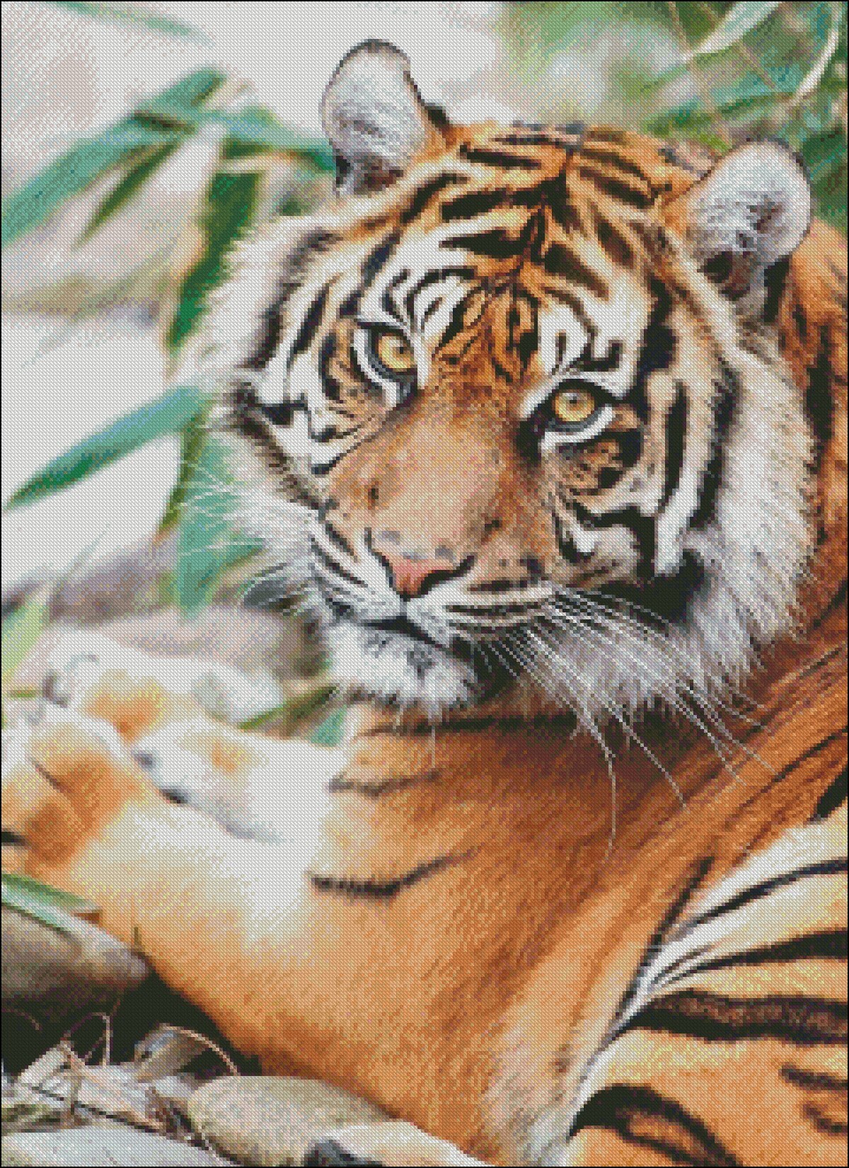 Sumatran Tiger Counted Cross Stitch Patterns Printable Chart PDF Format ...
