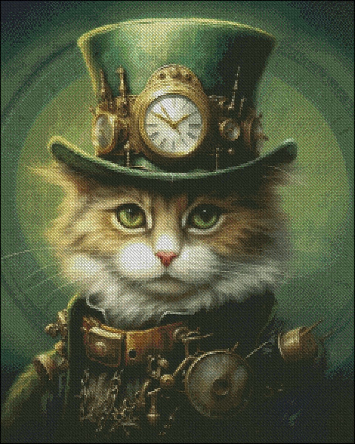 Steampunk Kitty 4 - Counted Cross Stitch Patterns - Printable Chart PDF ...