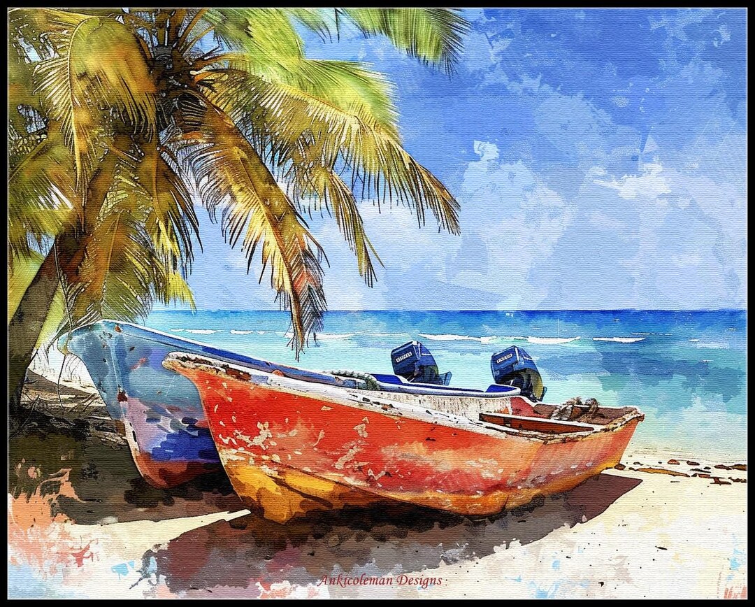 Boats on Beach - Counted Cross Stitch Patterns - Printable Chart PDF ...