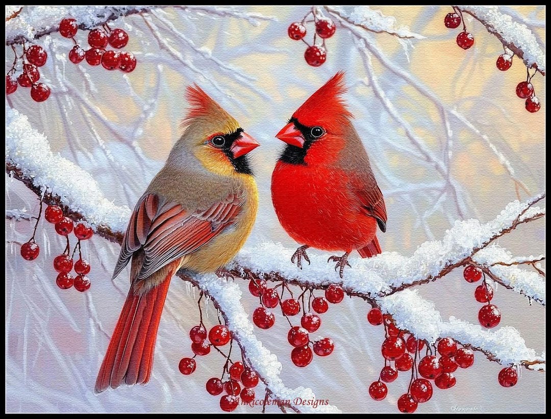 Winter Joy – Cardinals - Counted Cross Stitch Patterns - Printable ...