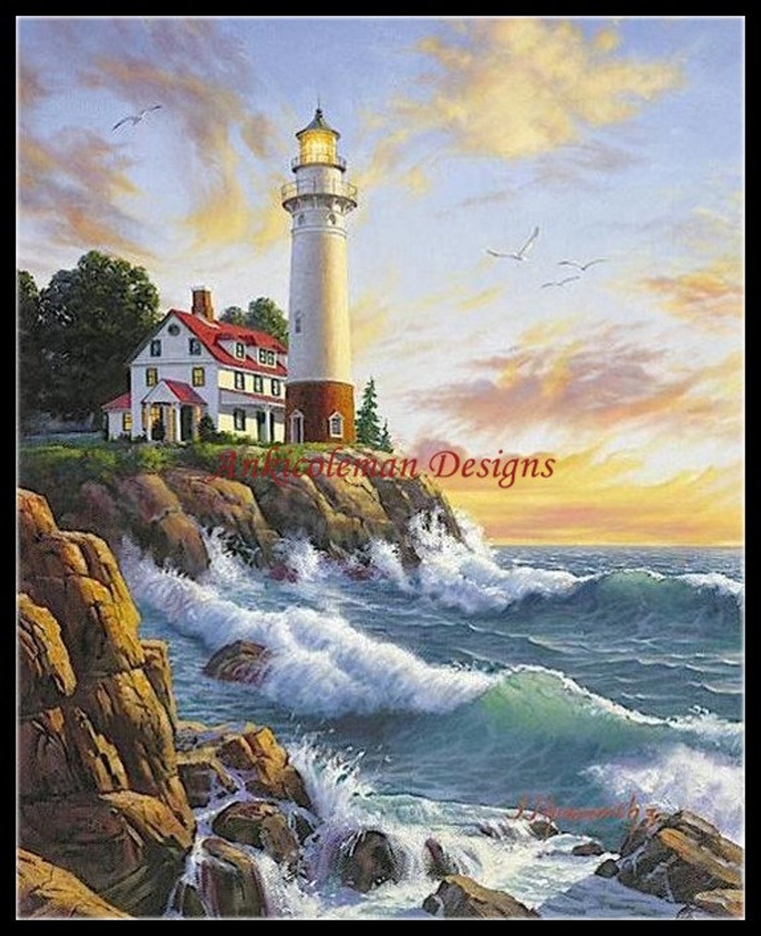 Lighthouse - Counted Cross Stitch Patterns - Printable Chart PDF Format ...