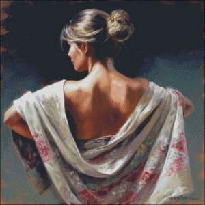 Back View in Scarf - Counted Cross Stitch Patterns - Printable Chart ...