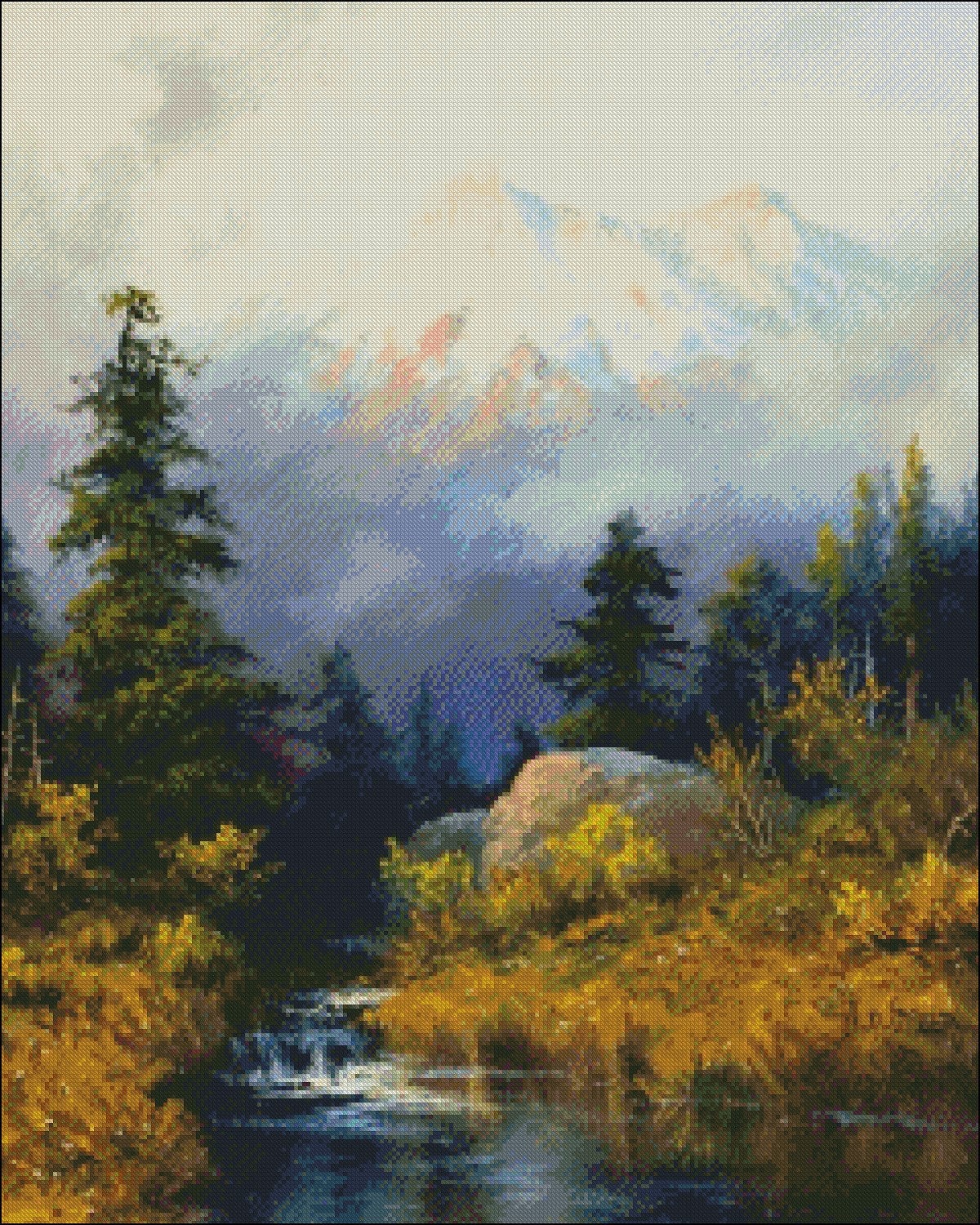 River Scene Counted Cross Stitch Patterns Printable Chart PDF Format ...