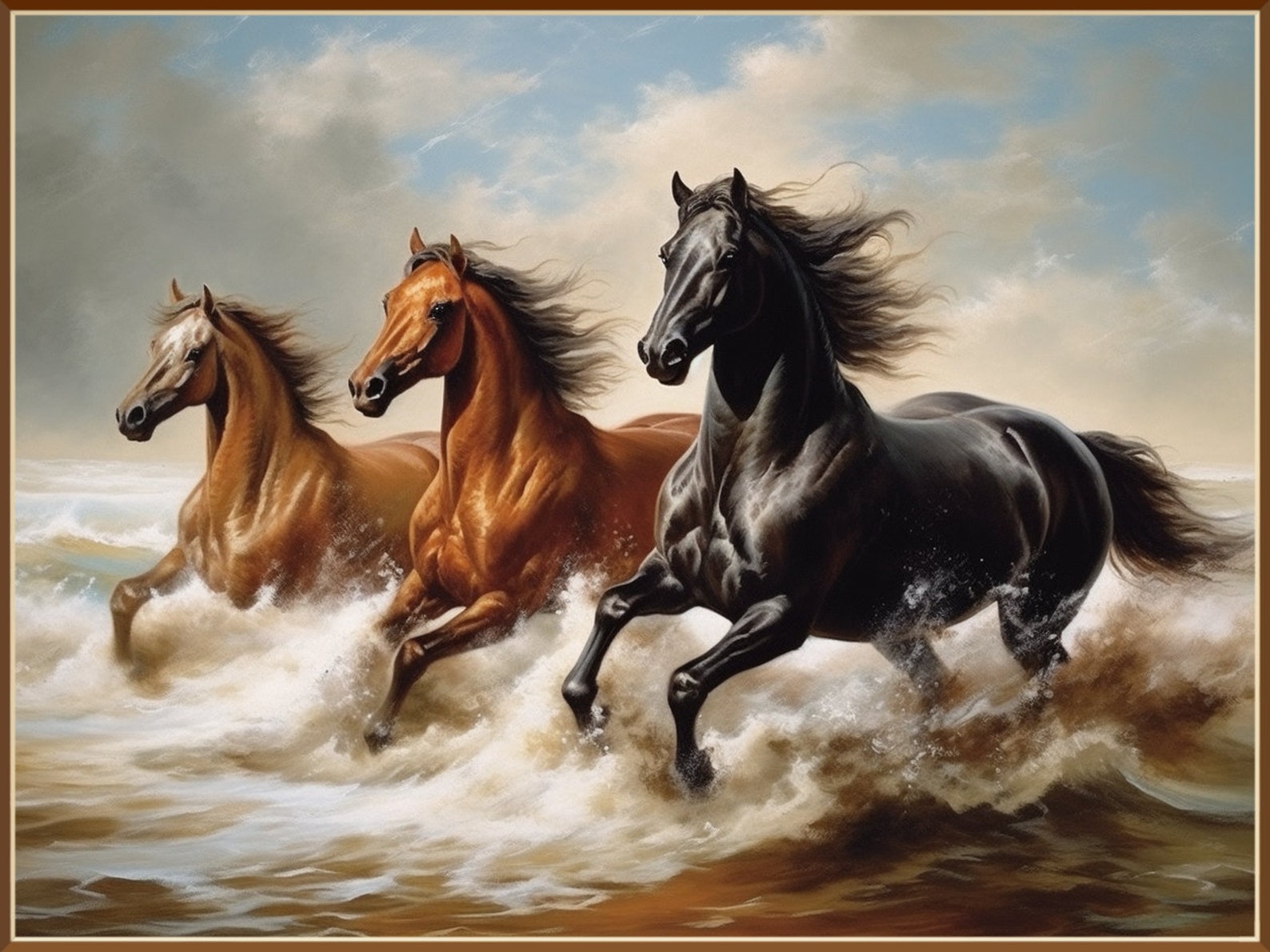 Horses Galloping Printable Wall Art House Decor Fine Art - Etsy