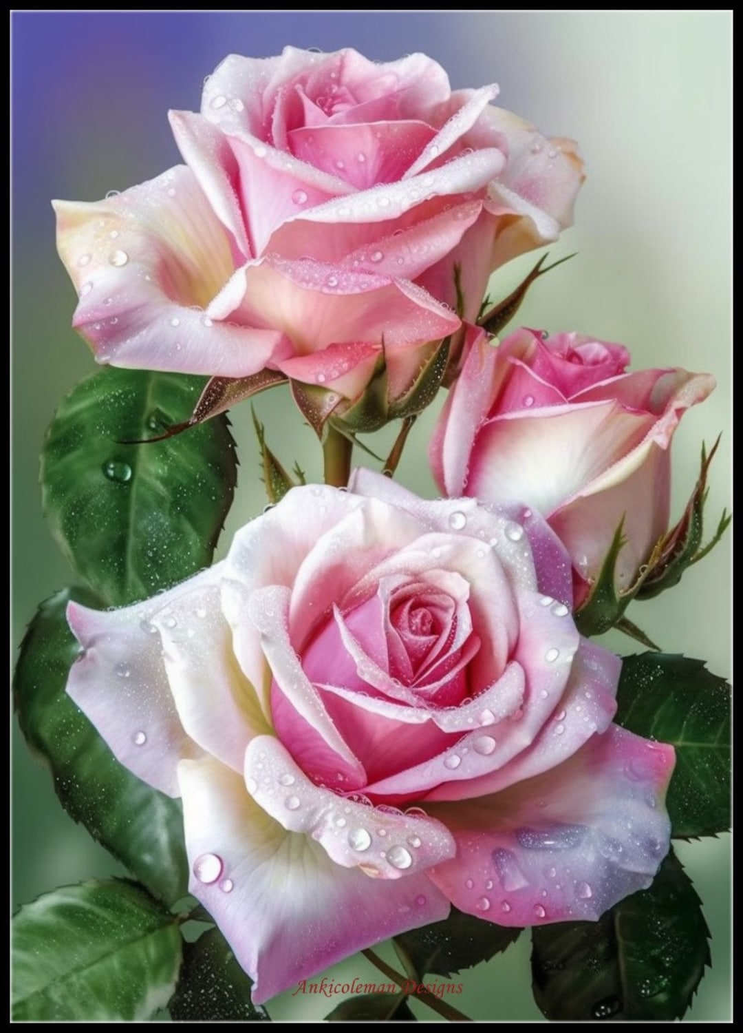 Morning Roses 5 - Counted Cross Stitch Patterns - Printable Chart PDF ...