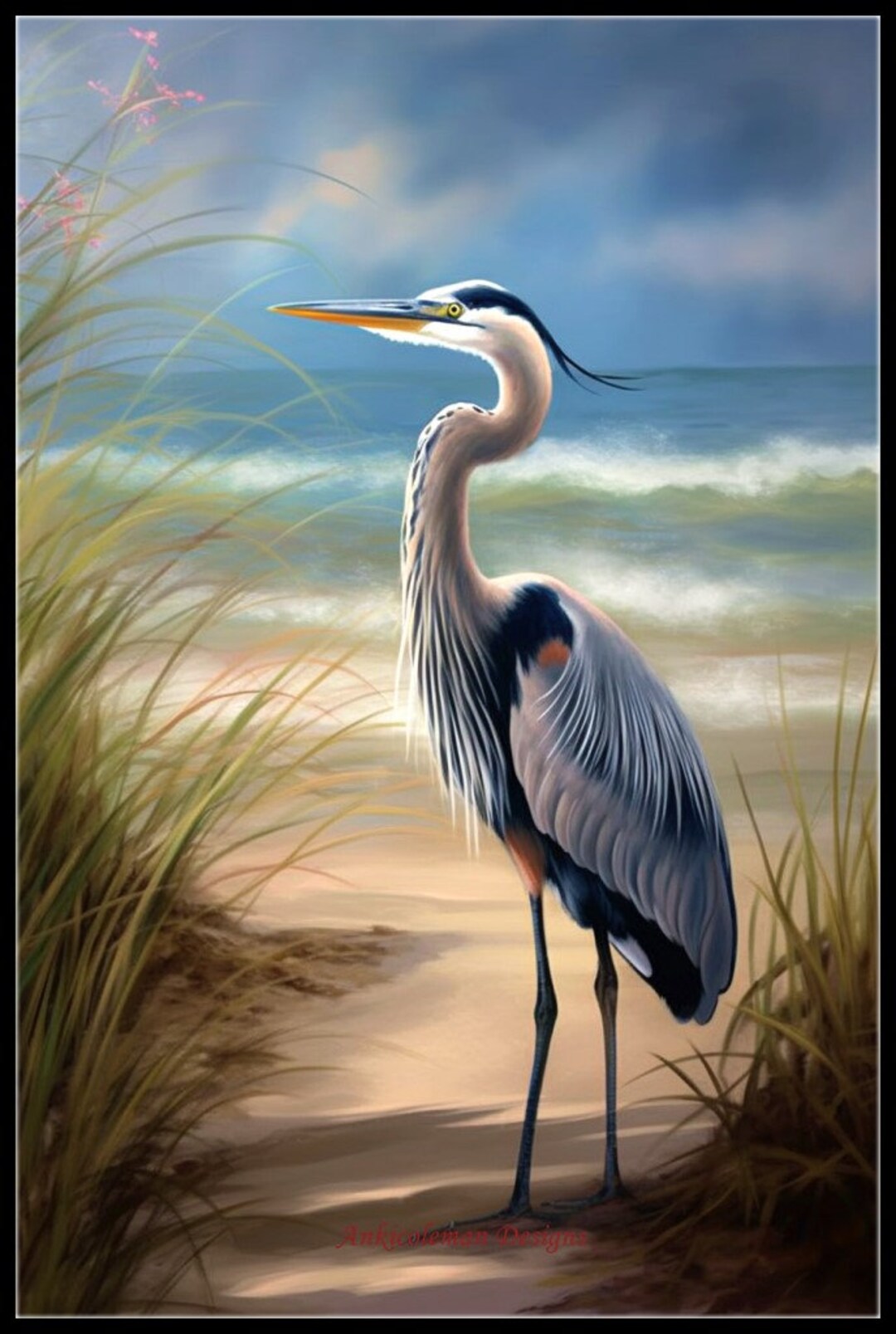 Blue Heron 2 - Counted Cross Stitch Patterns - Printable Chart PDF ...