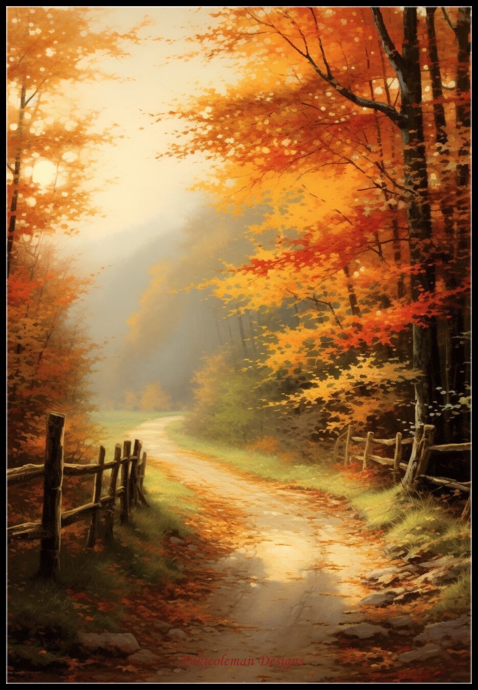 Autumn Path Counted Cross Stitch Patterns Printable Chart PDF Format ...