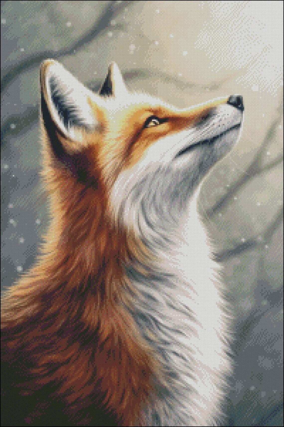Winters Red Fox Counted Cross Stitch Patterns Printable Chart PDF ...