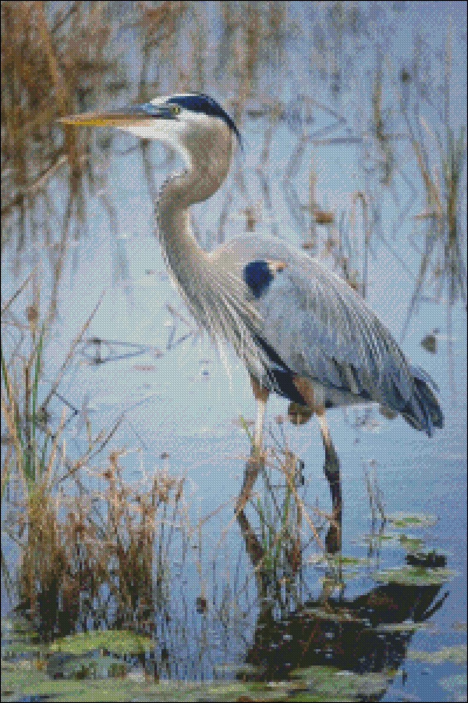 Great Blue Heron 3 Counted Cross Stitch Patterns Printable Chart PDF ...